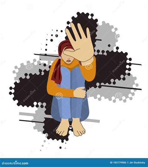 Girl A Victim Of Verbal Bullying Or Cyberbullying Flat Vector