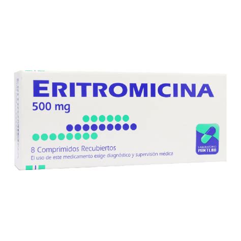 Eritromicina 500 Mg X 8 Comprimidos Mintlab FARMATICA
