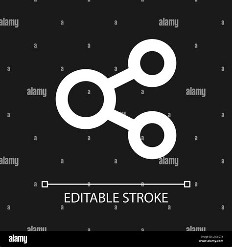 Share Pixel Perfect White Linear Ui Icon For Dark Theme Stock Vector