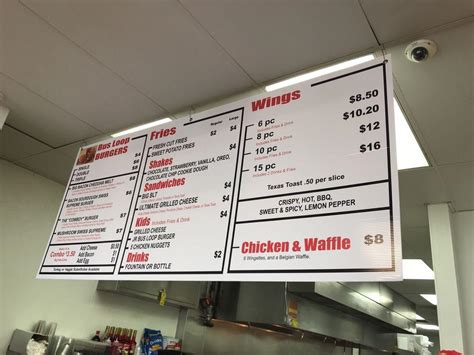 Menu At Bus Loop Burgers Restaurant Saint Ann