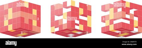 Cube In 3d Projection Geometric Design Pattern Concept For Banners