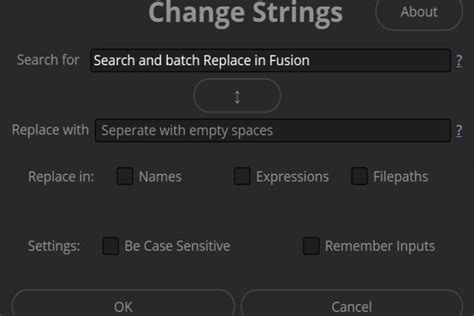 The Change Strings Menu For Search And Batch Replace In Fuson Which
