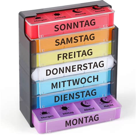 Opret Tablettenbox 7 Tage Morgens Mittags Abends Nachts Pillendose 7