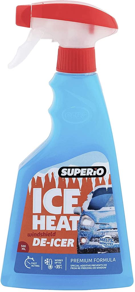 Superio Windshield Deicer Spray Liquid Ice Melt Defroster 17 Oz