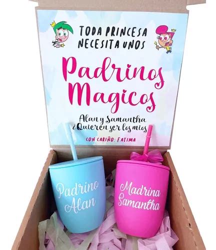1 Caja Regalo Propuesta Padrinos Bautizo 1 Termos Envío Gratis