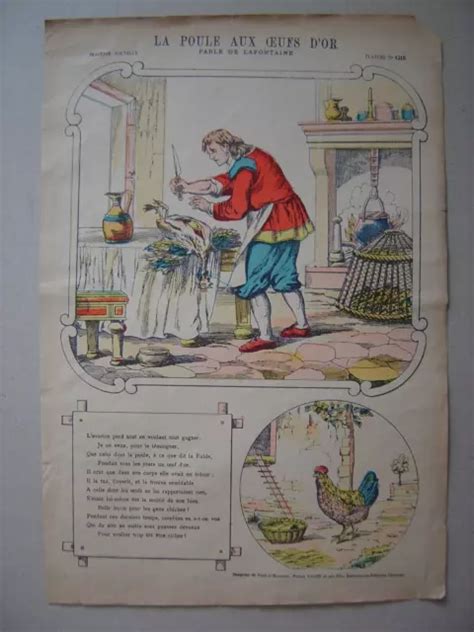 IMAGERIE DE PONT à Mousson La Poule aux oeufs d or Fable de Jean de La