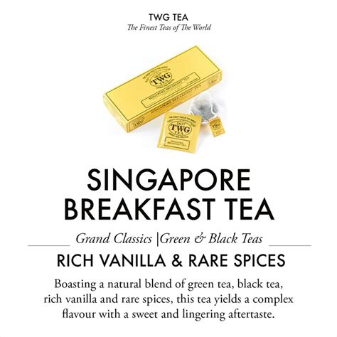 Twg Tea Singapore Breakfast Tea Cotton Teabag Sachet Retail