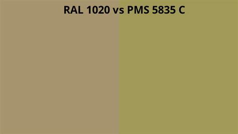 Ral 1020 Vs Pms 5835 C Ral Colour Chart Uk