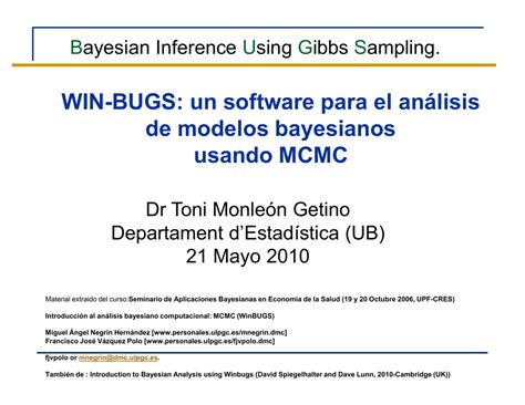 presentacion seminario bayesian analysis using winbugs