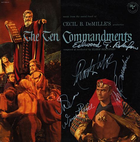 The Ten Commandments Cast Signed Movie Soundtrack Album Crossroad