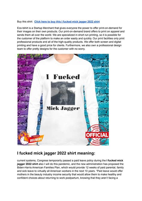 I Fucked Mick Jagger Shirt By Ecotshirtstore Issuu