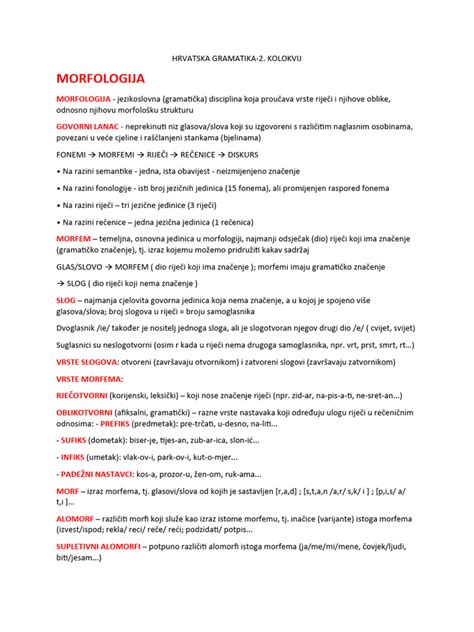 Hrvatska Gramatika 2 Kolokvij Pdf