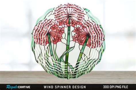 Stained Glass Allium Flowers Flowers Spinner Sublimation Png