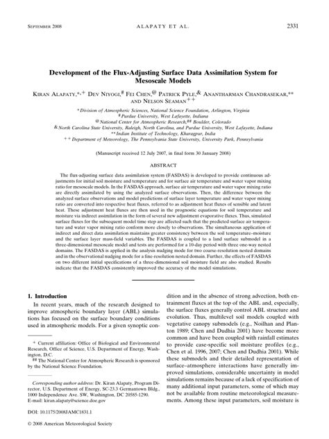 Pdf Development Of A Land Surface Model Part Ii Data Assimilation