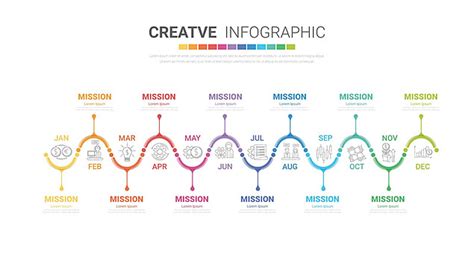 Infographic Elements Design A 12month Business Timeline Layout Year