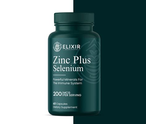 Zinc Plus Selenium Dietary Supplement Label Design 4 Images Behance