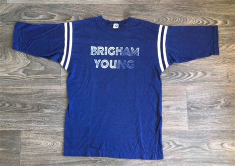 Brigham Young 70s Jersey Shirt Vintage Byu University Etsy Jersey