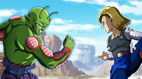 Piccolo Vs Android 18 Done W O Line Curve Tool By Aashananimeart On Deviantart