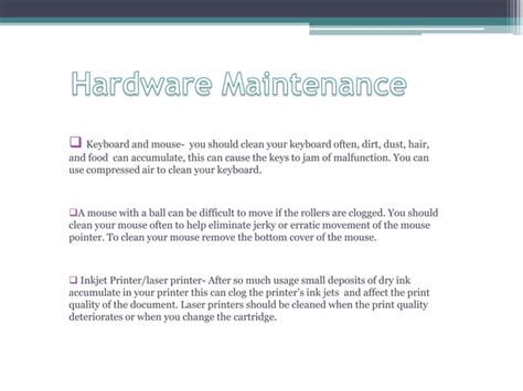 Computer Maintenance Lesson 4 Ppt