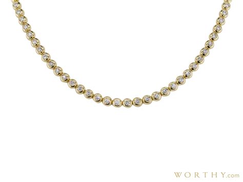 Tiffany And Co 18k Yellow Gold Diamond Bubble Motif Necklace 16 18in