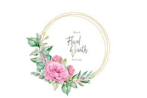 Premium Vector Watercolor Floral Wreath Illustration Design