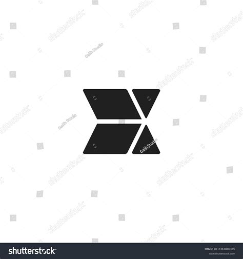 Black Letter X Logo On White Stock Vector Royalty Free 2363886385