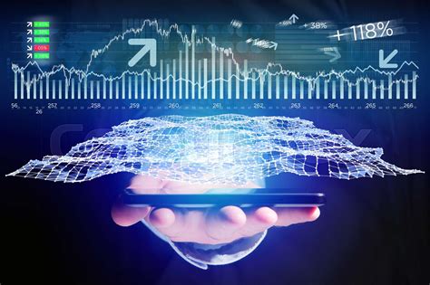 Trading Forex Data Interface On A Futuristic Smartphone Interface