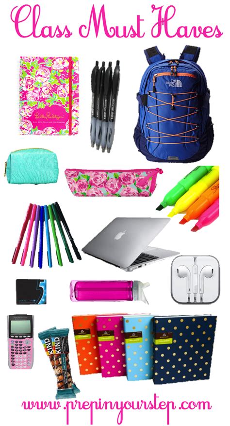 Back To School Essentials Cute Binders Pens And Pencils