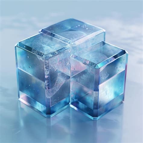 Premium Photo Bblue Translucent Glass Cube