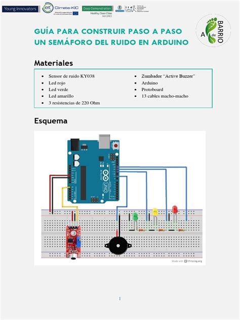 Guion Semaforo Del Ruido Sensor Sonoro Pdf Arduino Micrófono