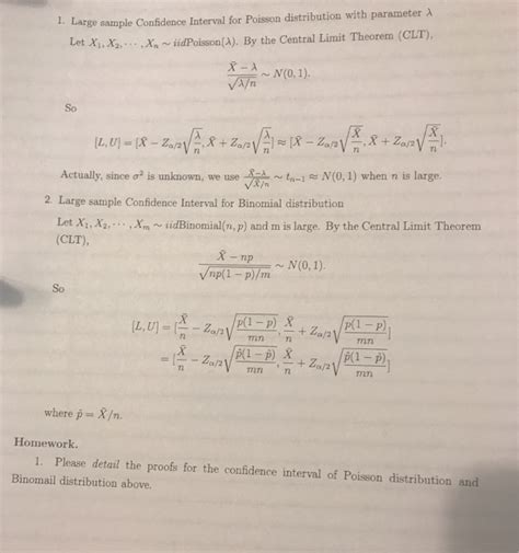 Solved 1 Large Sample Confidence Interval For Poisson