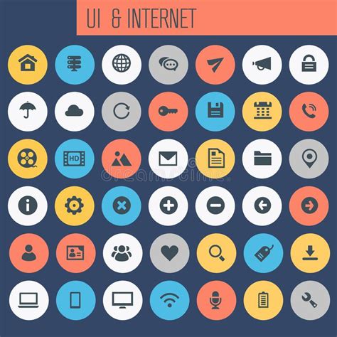 Big Ui And Internet Icon Set Trendy Line Icons Collection Stock Vector