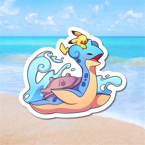 Lapras And Pikachu Sticker Lapras T Cute Pokemon Sticker Pokemon