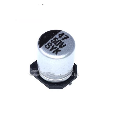 ชิปอลูมิเนียม Electrolytic Capacitor 50v 47uf ปริมาณ 6 3 7 7 มม ชิป