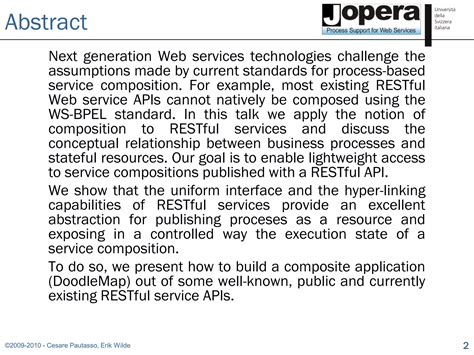 Restful Service Composition With Jopera Ppt