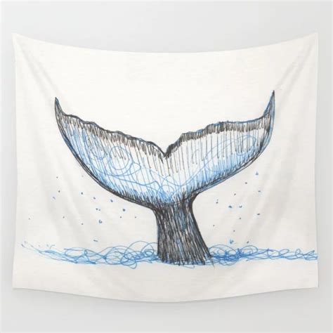 Whale Tail Wall Tapestry Modern Art Print