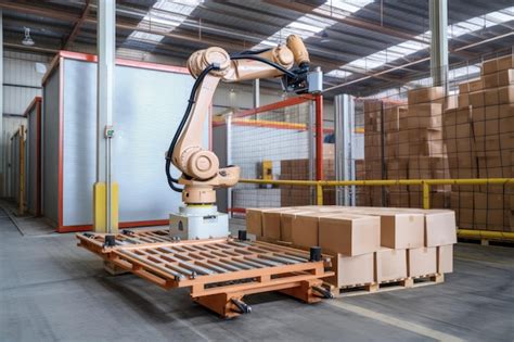 Premium Ai Image Material Handling And Palletizing Robot With Cargo