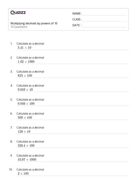 Multiplying Decimals Worksheets For Rd Grade On Quizizz Free Printable