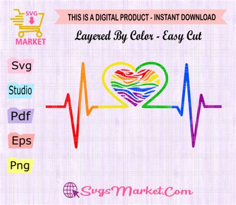 Rainbow Heart Svg Pride Svg Lgbt Svg Gay Pride Svggay Animal Print
