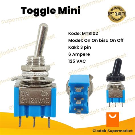 Toggle Switch Mini 3 Pin On Off Mts102 Saklar Togle Kecil On On Kaki 3p Lazada Indonesia