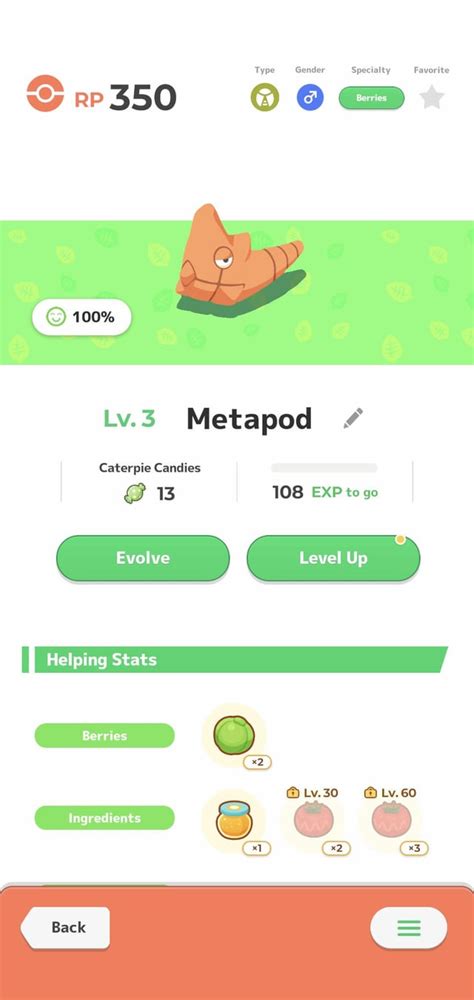 Shiny Metapod Rpokemonsleep