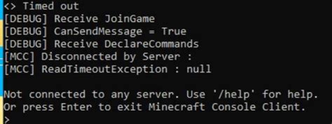Disconnected By Server · Issue 2469 · Mccteamminecraft Console Client