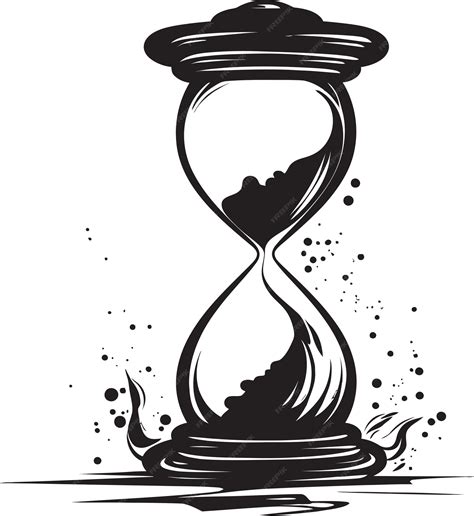 Inked Eternity Hourglass Symbol Vector Timeless Ink Hourglass Vector
