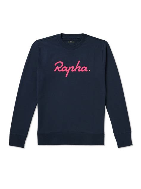 Rapha Logo Embroidered Cotton Jersey Sweatshirt Blue Rapha
