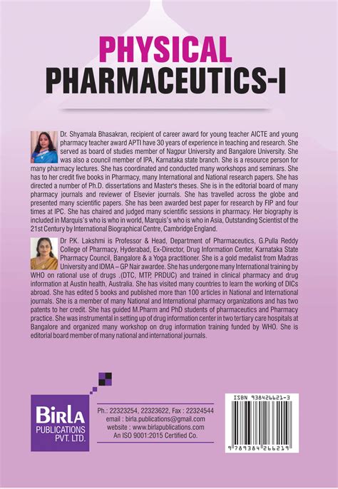 Physical Pharmaceutics I Theory And Practical Birla Publications