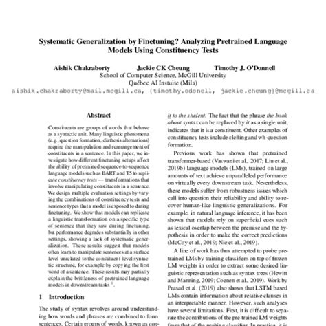 Systematic Generalization By Finetuning Analyzing Pretrained Language