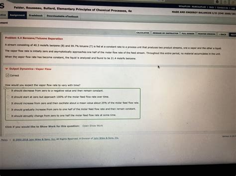 Solved S Felder Rousseau Bullard Elementary Principles Of