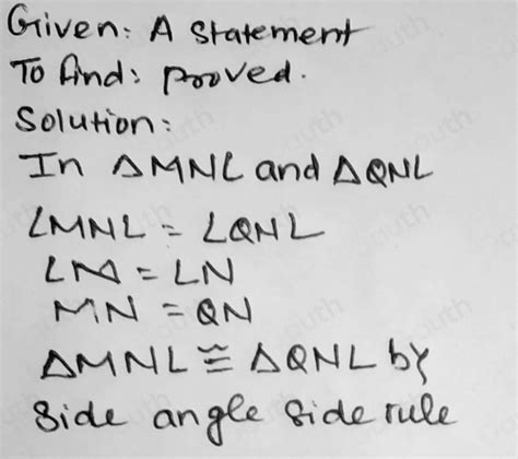 solved is delta mnl≌ delta qnl why or why not [geometry]