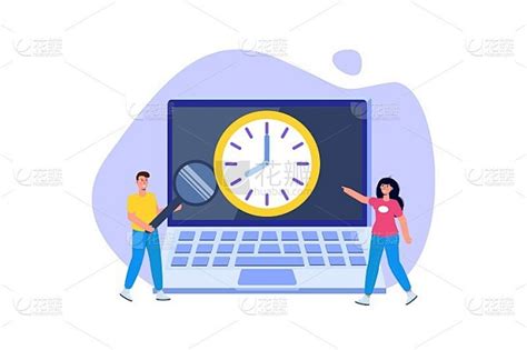 高效的工作流程组织，团队合作流程，尊重截止日期，高效的工作日理念。矢量插图。