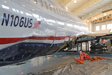 Miracle On The Hudson Flight 1549 In Charlotte Editorial Image